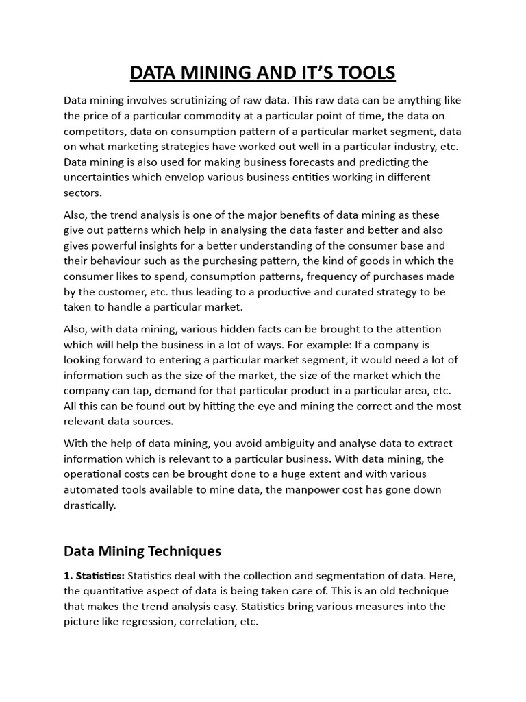 Data Mining and It | PDF | Data Analysis | Predictive Analytics