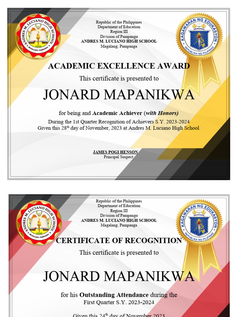 Award-Certificates-Templates-by-Sir-james Pogi | PDF