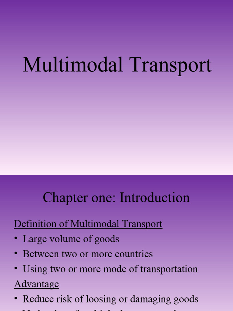 Multimodal Transport | PDF | Cargo | Bill Of Lading