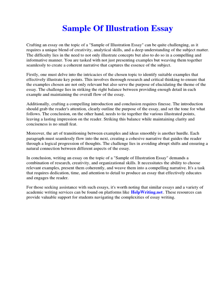 Sample of Illustration Essay | PDF | High Voltage Direct Current | Essays