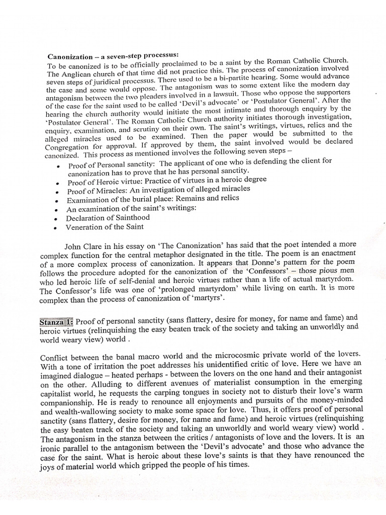 The Canonization Study Material | PDF