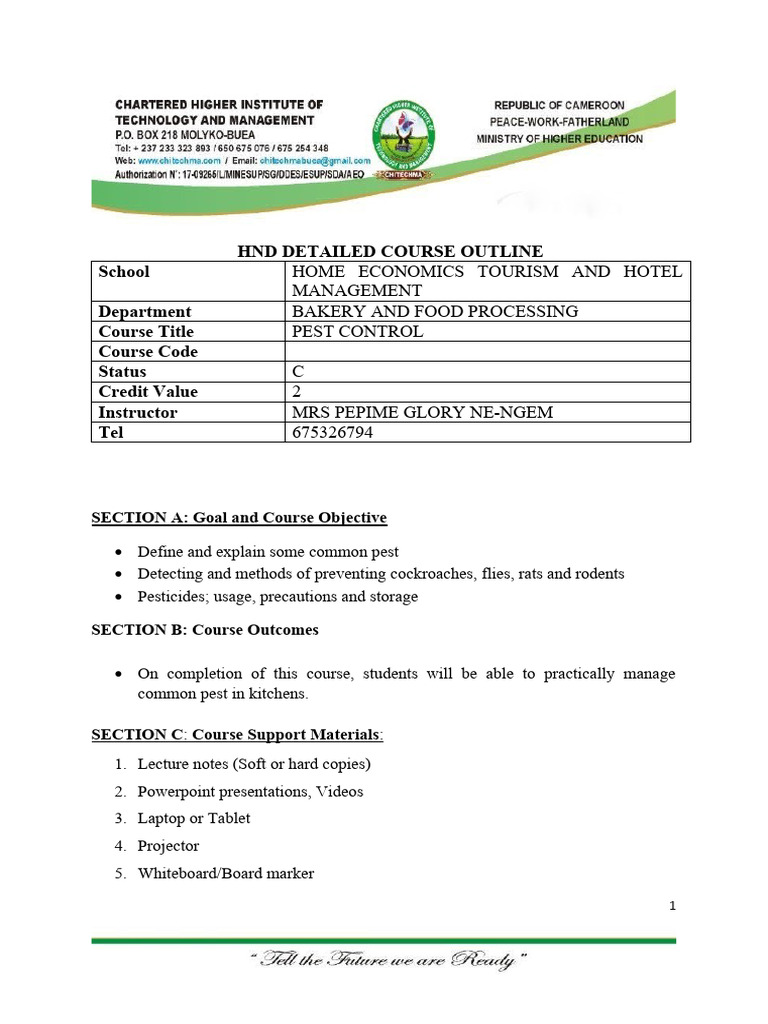 Pest Control Course Outline | PDF | Pest Control | Pesticide