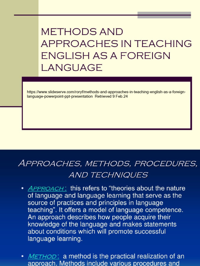 Methods And Approaches In Tefl Pdf