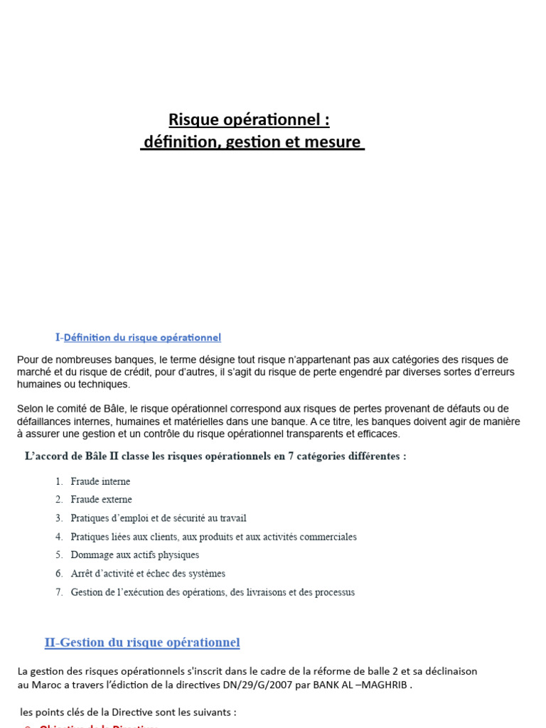 Presentation 1 | PDF | Risque opérationnel | Risque