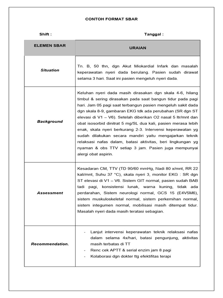 Contoh SBAR | PDF