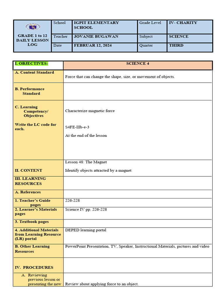 DLL-Science 4 | PDF | Magnet | Learning