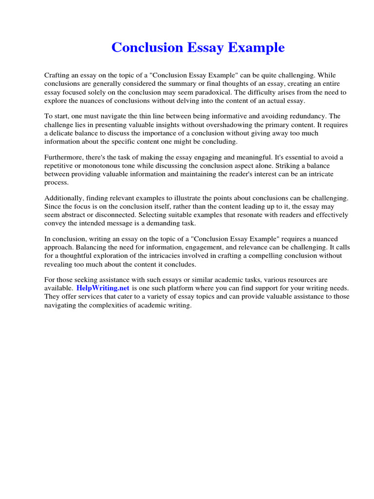 Conclusion Essay Example | Download Free PDF | Insurance | Owner Occupancy