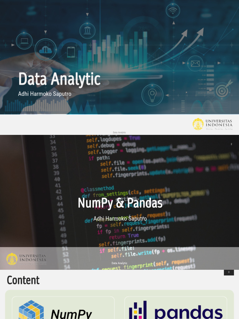 DataAnalytic-04 - NumPy & Pandas | PDF | Integer (Computer Science ...