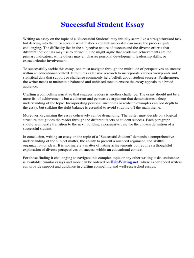Successful Student Essay | PDF | Book Of Genesis | Essays