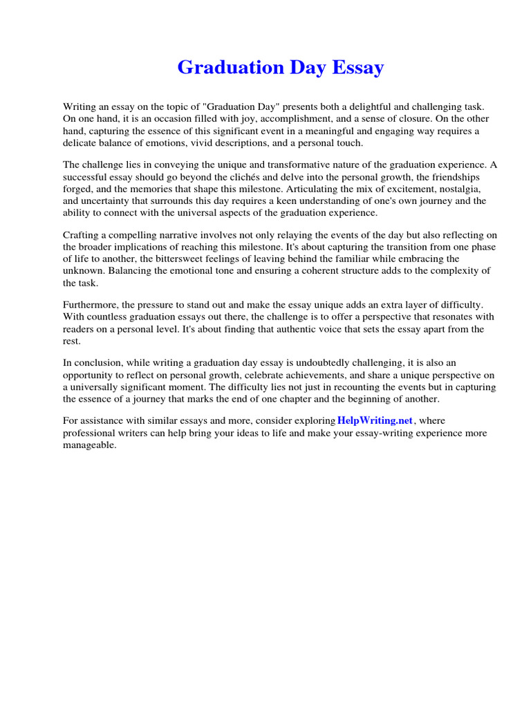 Graduation Day Essay | PDF | Ashoka | Emperor Of China