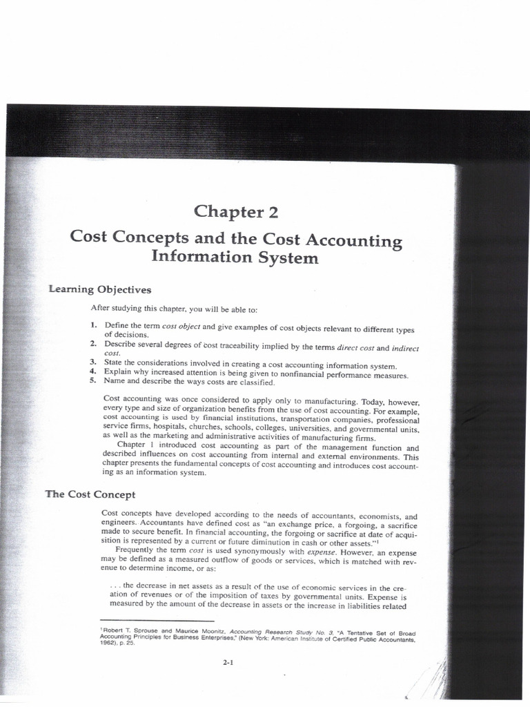 Cost Concepts and The Cost Accounting Information System | PDF