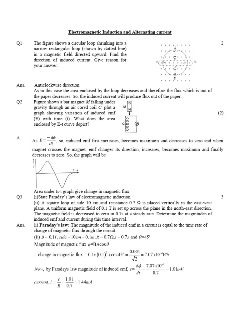 Electromagnetic Induction & AC Concepts | PDF