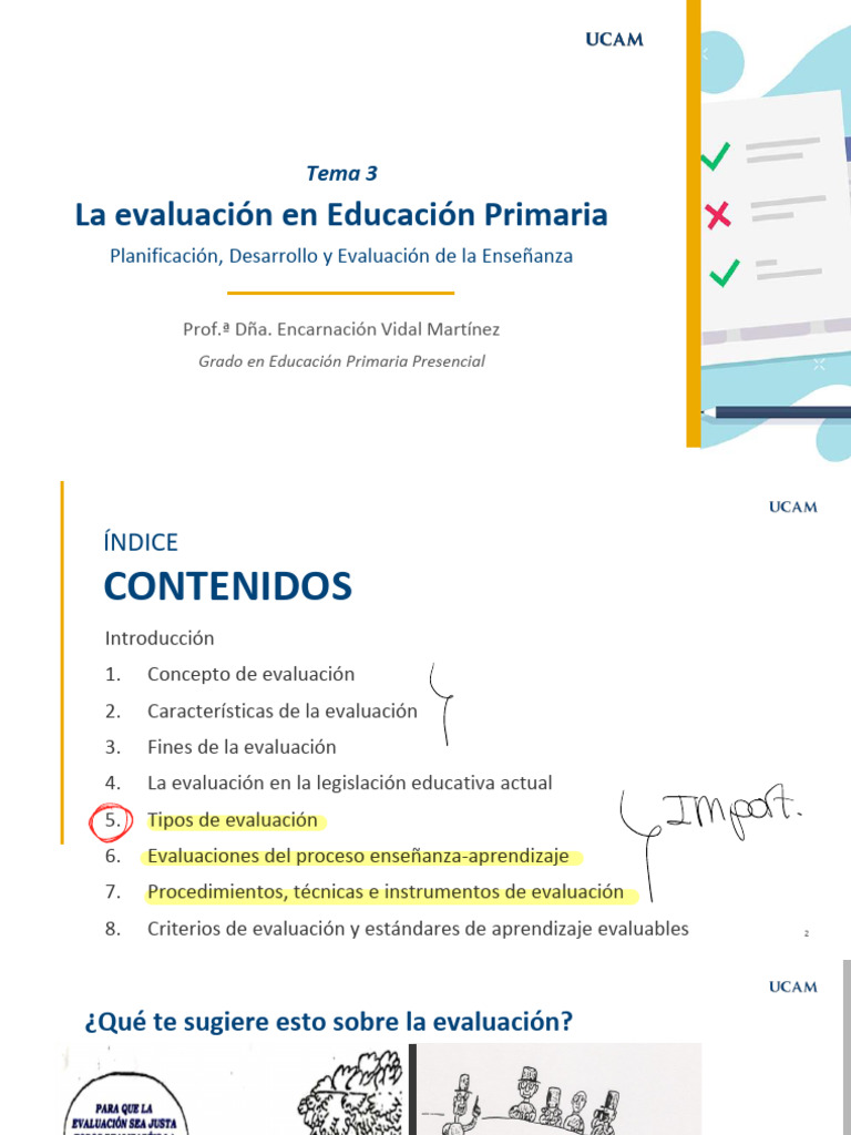 La Evaluación En Educación Primaria Tema 3 Pdf Evaluación Plan