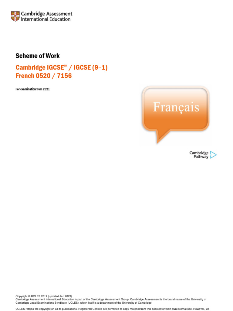 0520 Scheme of Work (For Examination From 2021) | PDF | Learning ...