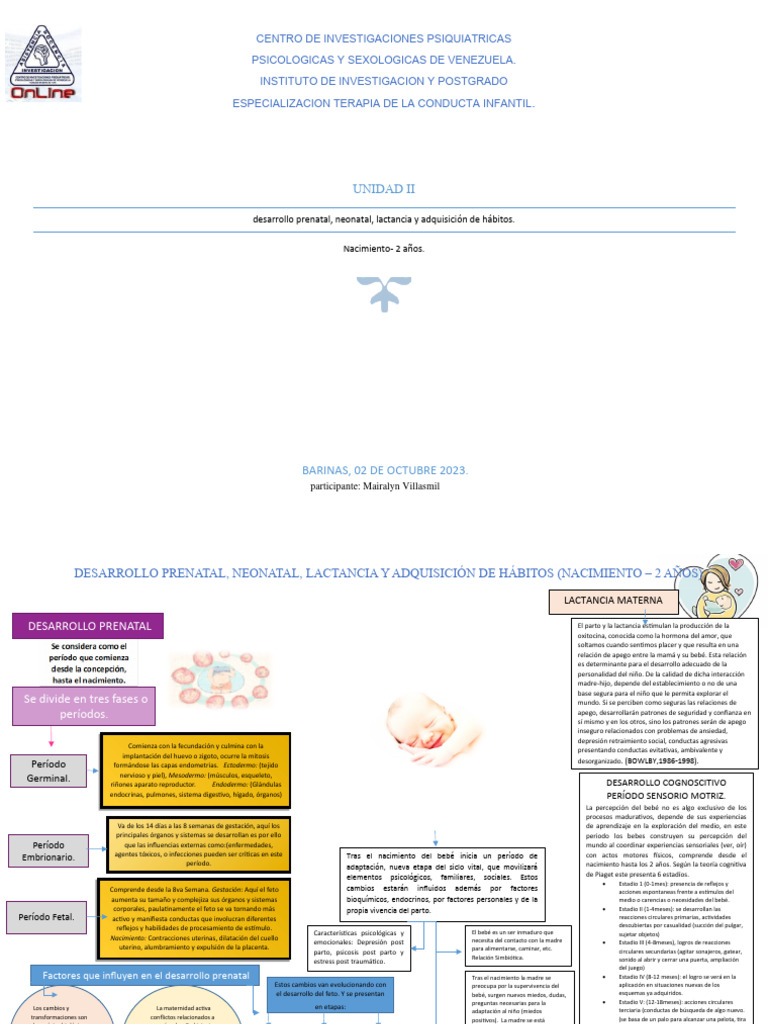 Mapa Mental Desarrollo Evolutivo. | PDF | Parto | Lactancia