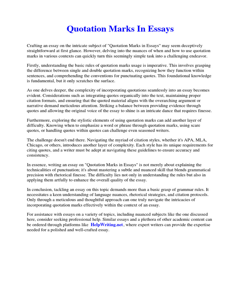 Quotation Marks in Essays | PDF | Telescopic Sight | Axiology