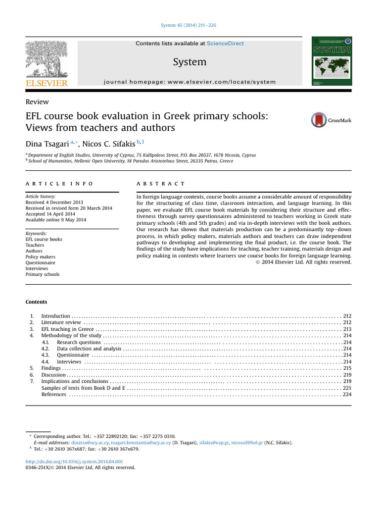 EFL Course Book Evaluation in Greek Prim | PDF