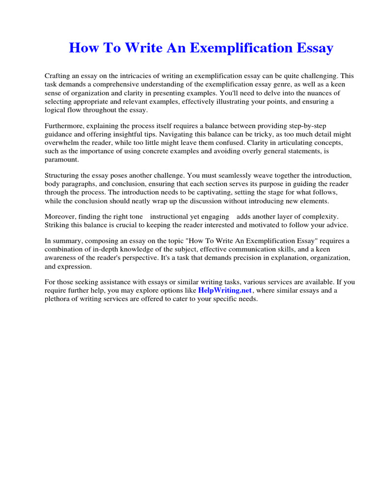 How To Write An Exemplification Essay | PDF | Essays | Orpheus