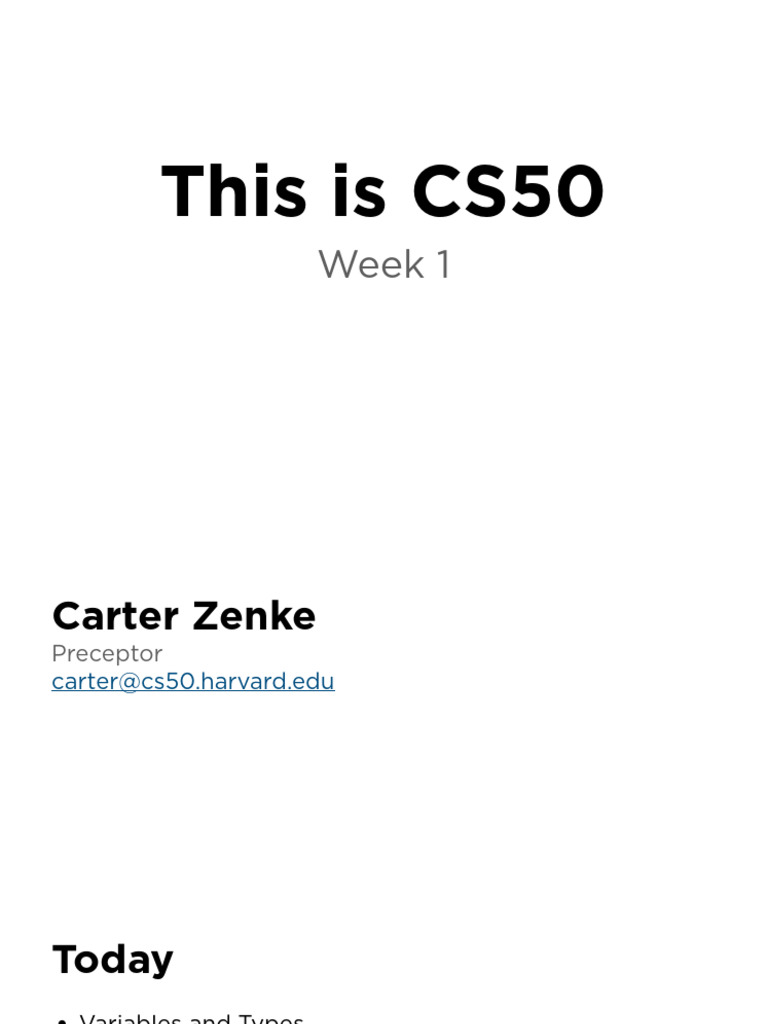 Section1 For cs50 | PDF | Integer (Computer Science) | Computer Engineering