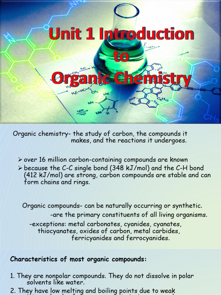 Unit 1 Introduction To Organic Chemistry | Download Free PDF | Organic ...