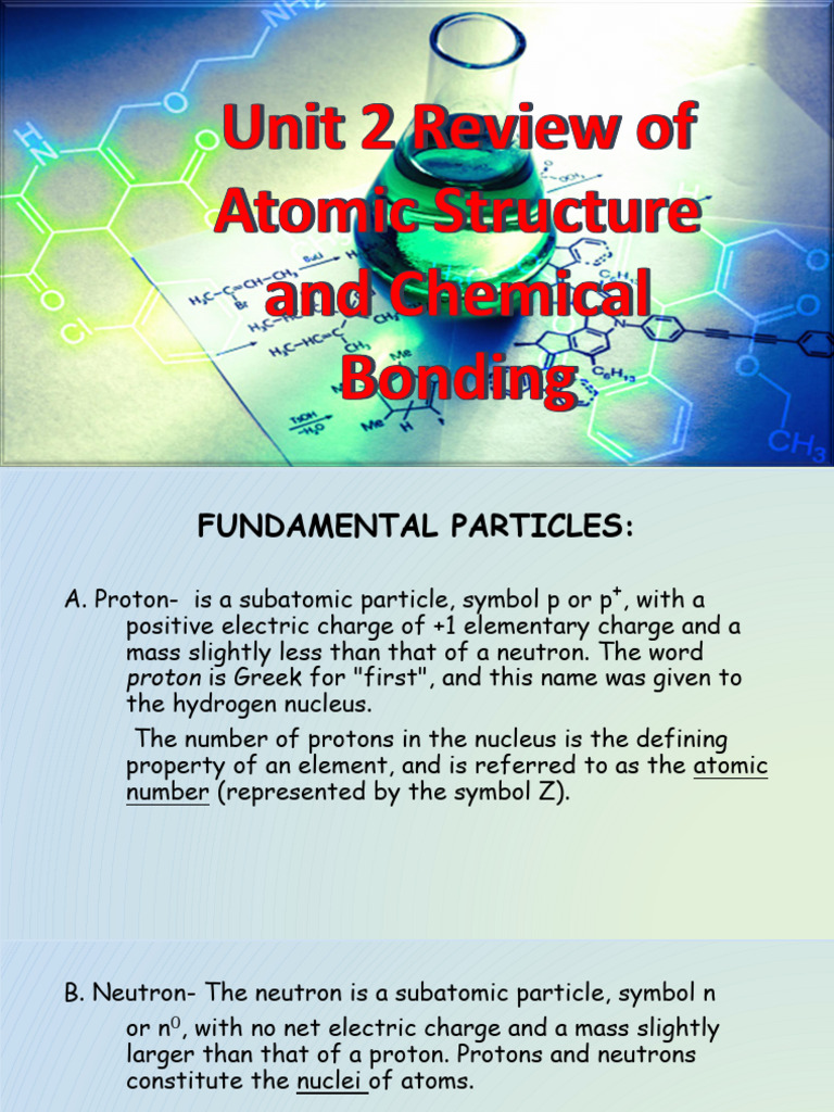Unit 2 Review of Atomic Structure and Chemical Bonding | PDF | Ionic ...