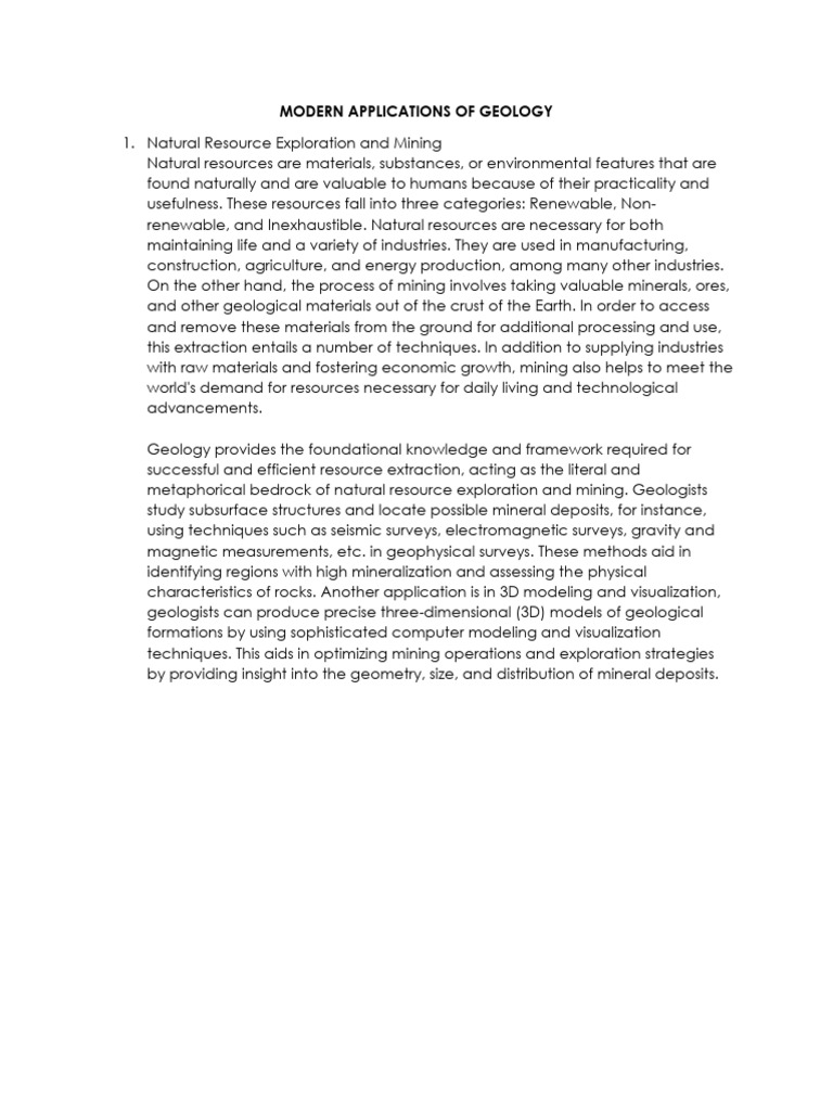 Modern Applications of Geology | PDF | Geology | Lidar