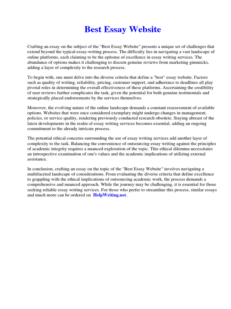 Best Essay Website | PDF