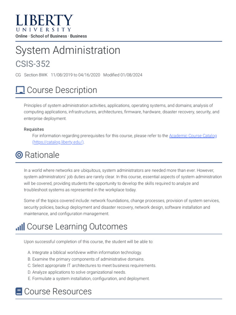 System Administration CSIS 352 CG | PDF
