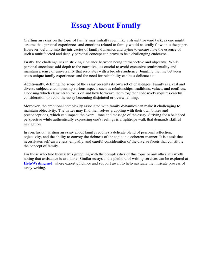 Essay About Family | PDF | René Descartes | Essays