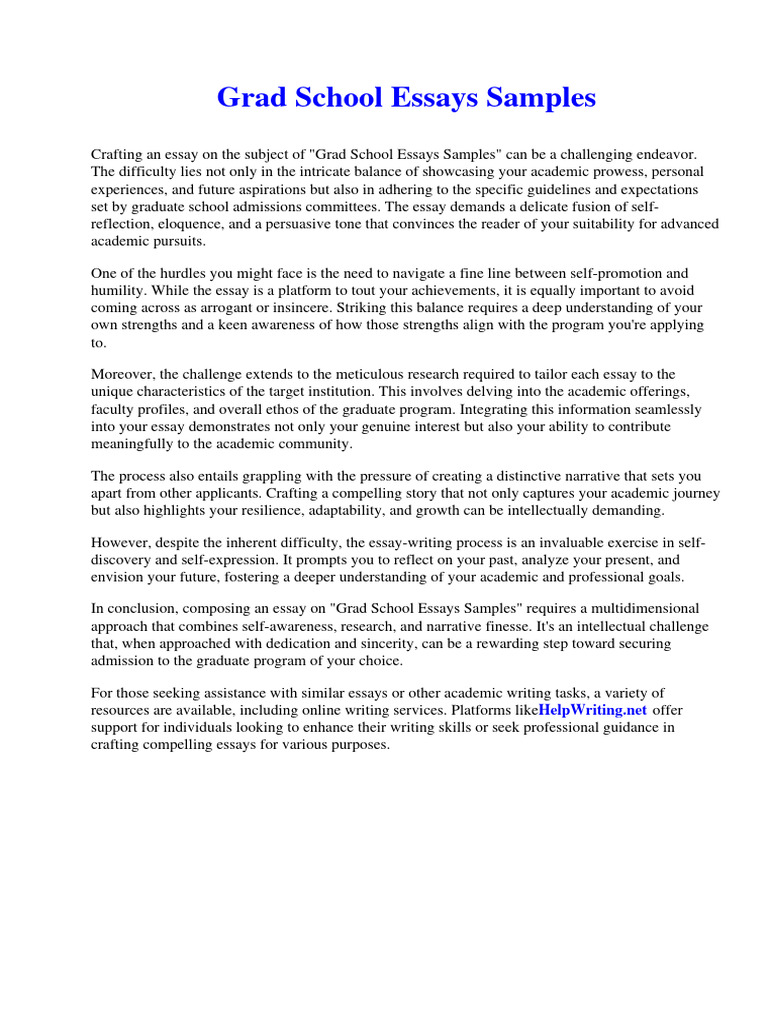 Grad School Essays Samples | PDF | Bmw | Stephen Hawking