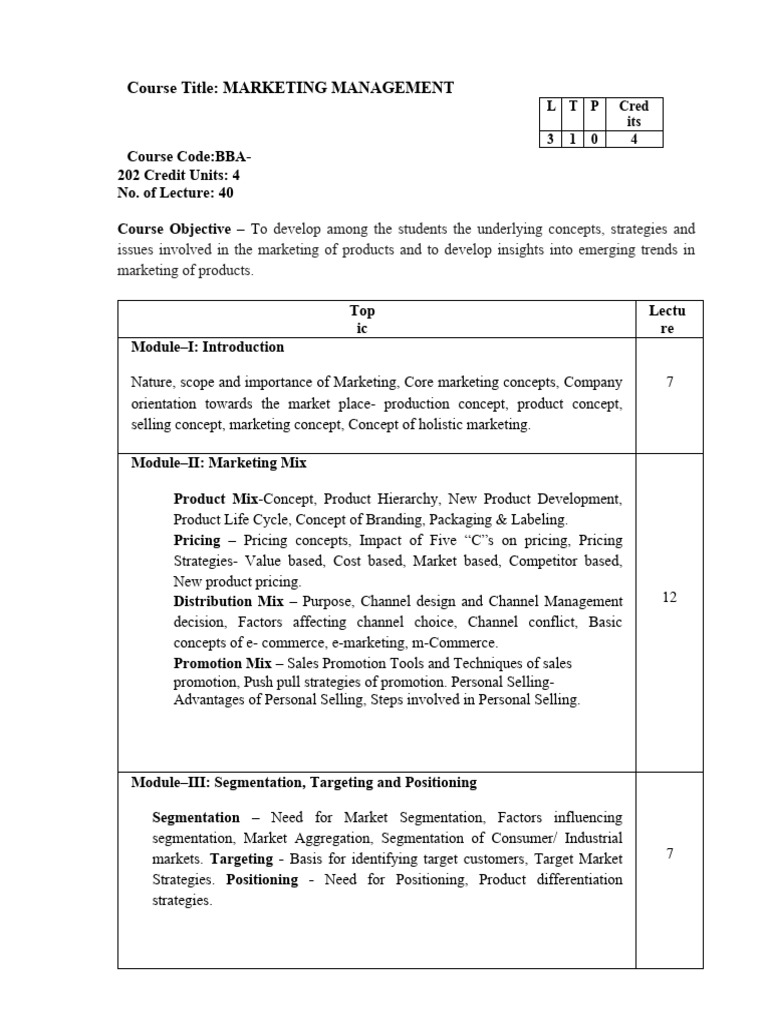 BBA-202 Marketing Management | PDF | Marketing | Marketing Communications
