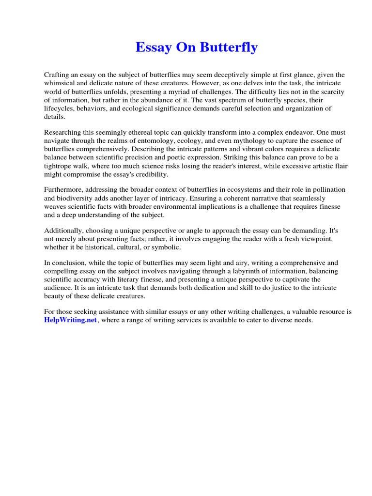 Essay on Butterfly | PDF | Software | Essays