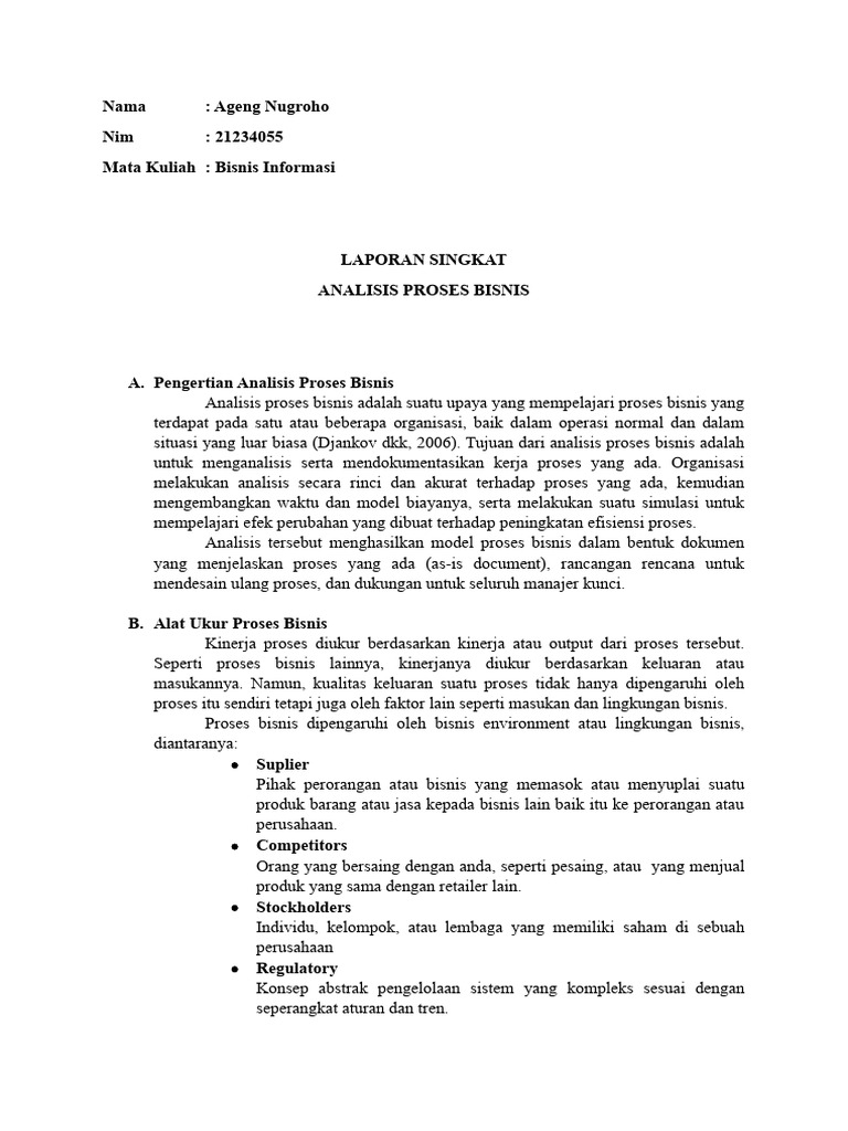 Analisis Proses Bisnis | PDF