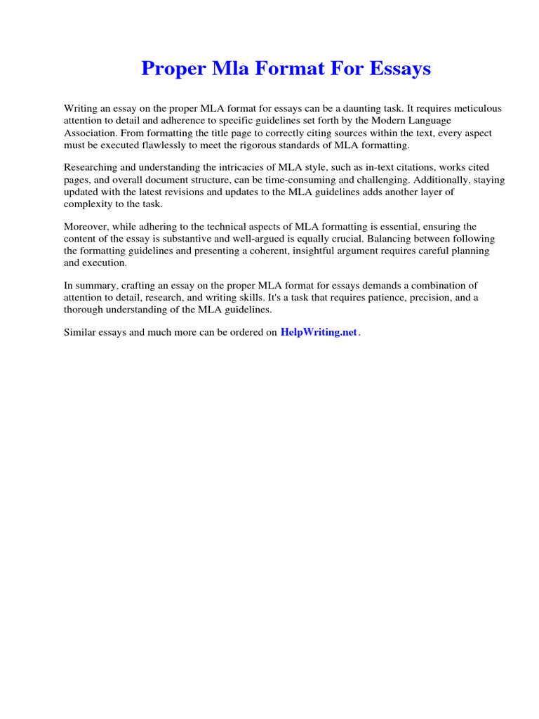 Proper Mla Format For Essays | PDF | Essays | Trail Of Tears