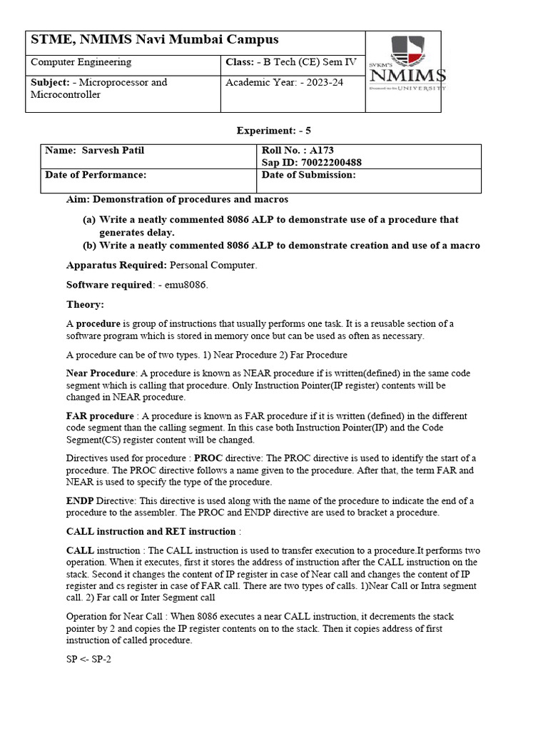 Experiment 5 | PDF | Pointer (Computer Programming) | Computer Engineering Experiment 5 | PDF | Pointer (Computer Programming) | Computer Engineering