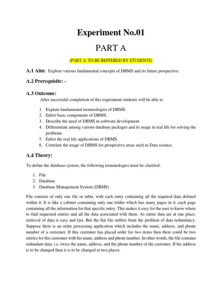 DBMS Lab Manual | PDF | Relational Database | Databases DBMS Lab Manual | PDF | Relational Database | Databases