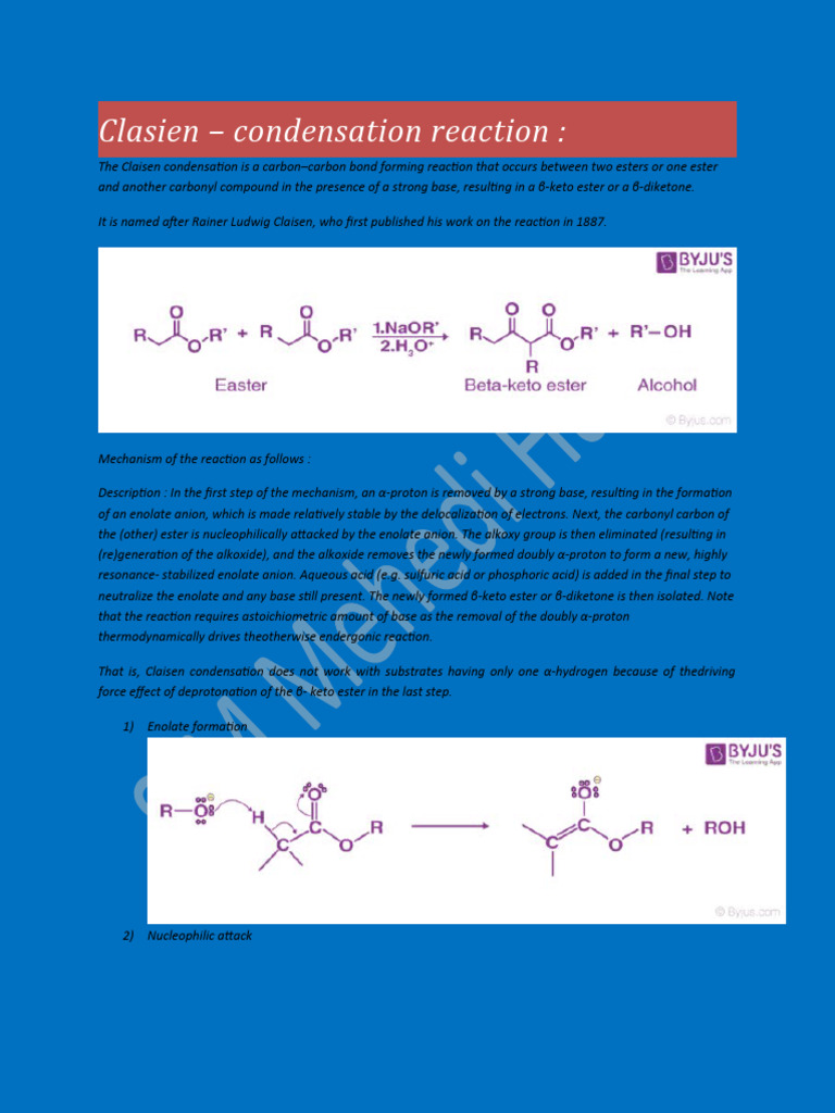Clasien - Condensation Reaction | PDF