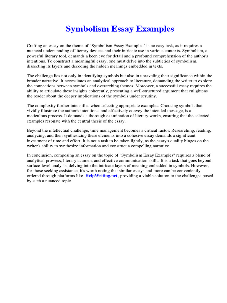 Symbolism Essay Examples | PDF | Essays | Michelangelo