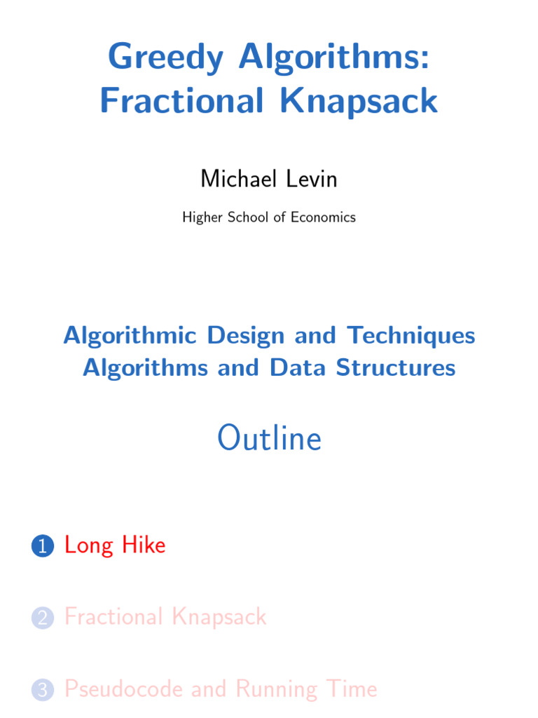 02_greedy_3_fractionalknapsack | PDF | Algorithms | Numerical Analysis