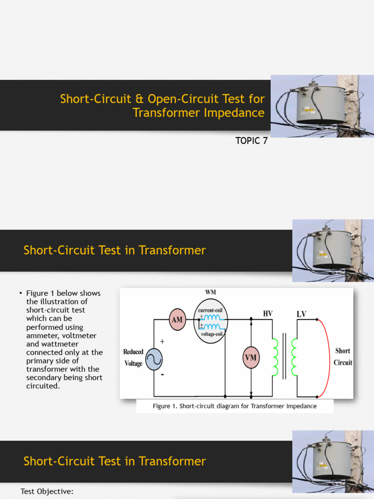 Topic 8 - Short-Circuit and Open Circuit Test of Transformer | PDF ...