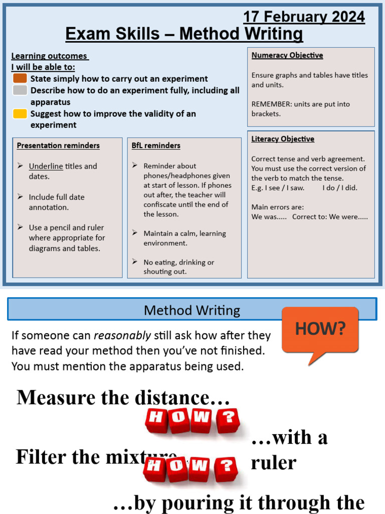 Exam Skills 6 Method Writing | PDF | Heat | Heat Capacity