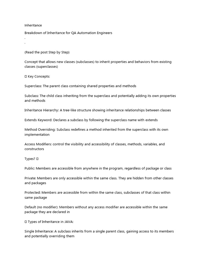 Inheritance Pdf Inheritance Object Oriented Programming Class Computer Programming