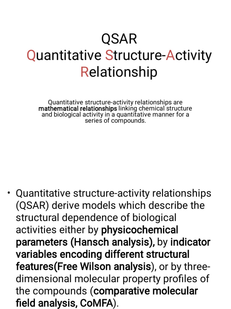 QSAR | PDF | Quantitative Structure–Activity Relationship | Acid