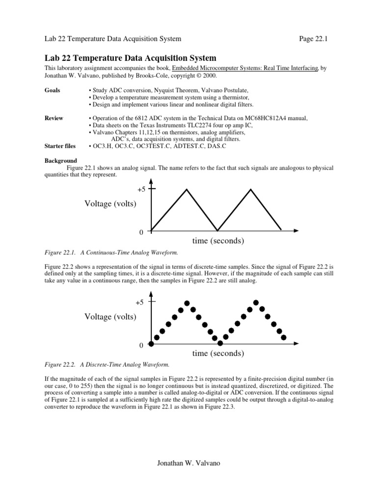 Lab22 Temperature Data Acquisition System | PDF | Analog To Digital ...