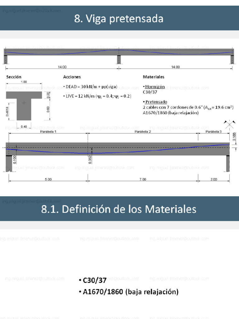 5 - Viga Pretensada SAP2000 - Eurocódigo 02 | PDF