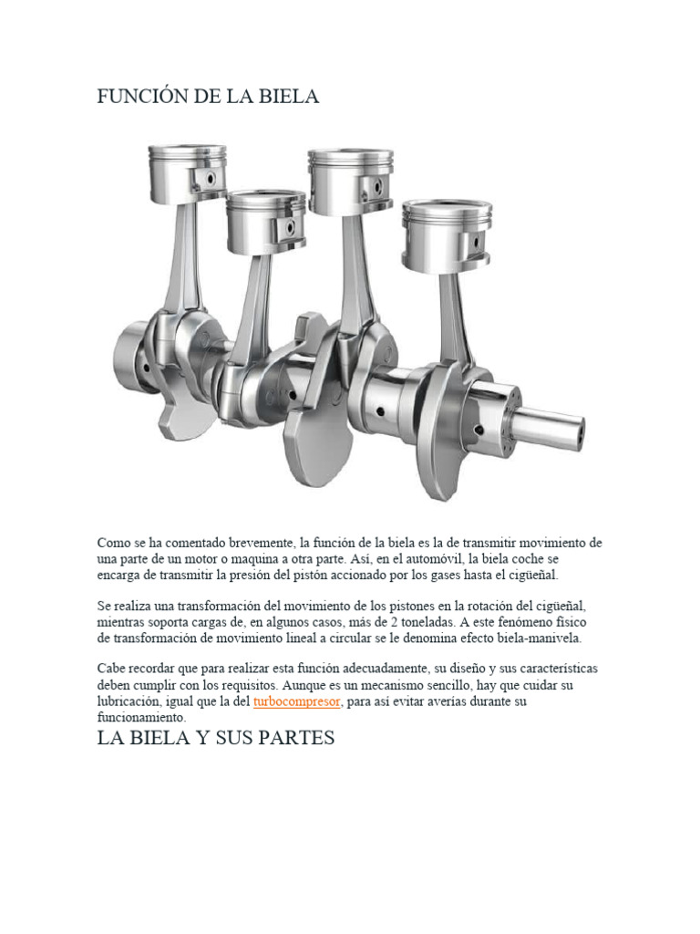 Función de La Biela | PDF | Pistón | Motores