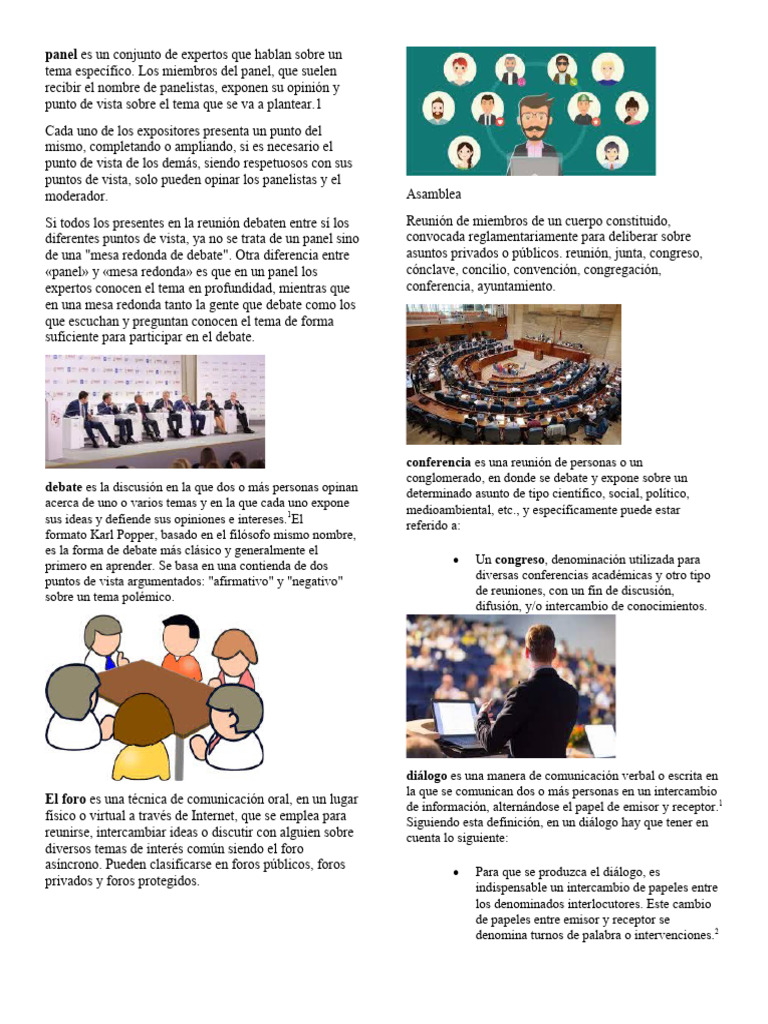 Panel Es Un Conjunto de Expertos Que Hablan Sobre Un Tema Específico ...