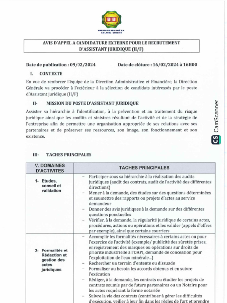 ACE Assistant Juridique | PDF