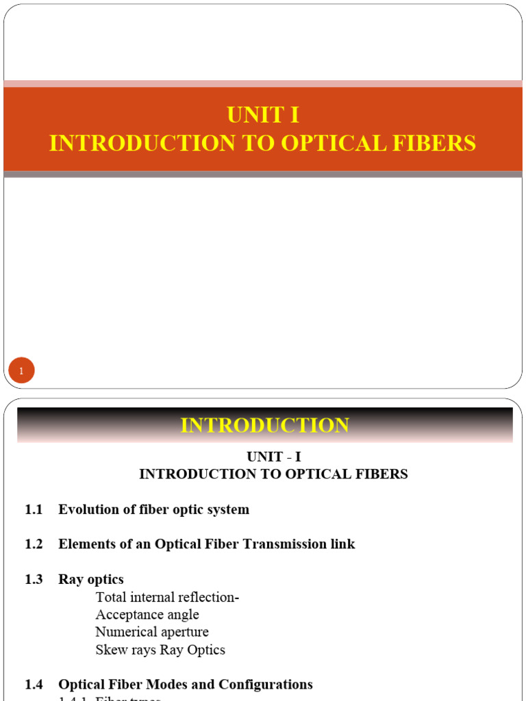 01 Ocn Unit I - Introduction To Optical Fibers | PDF | Optical Fiber ...