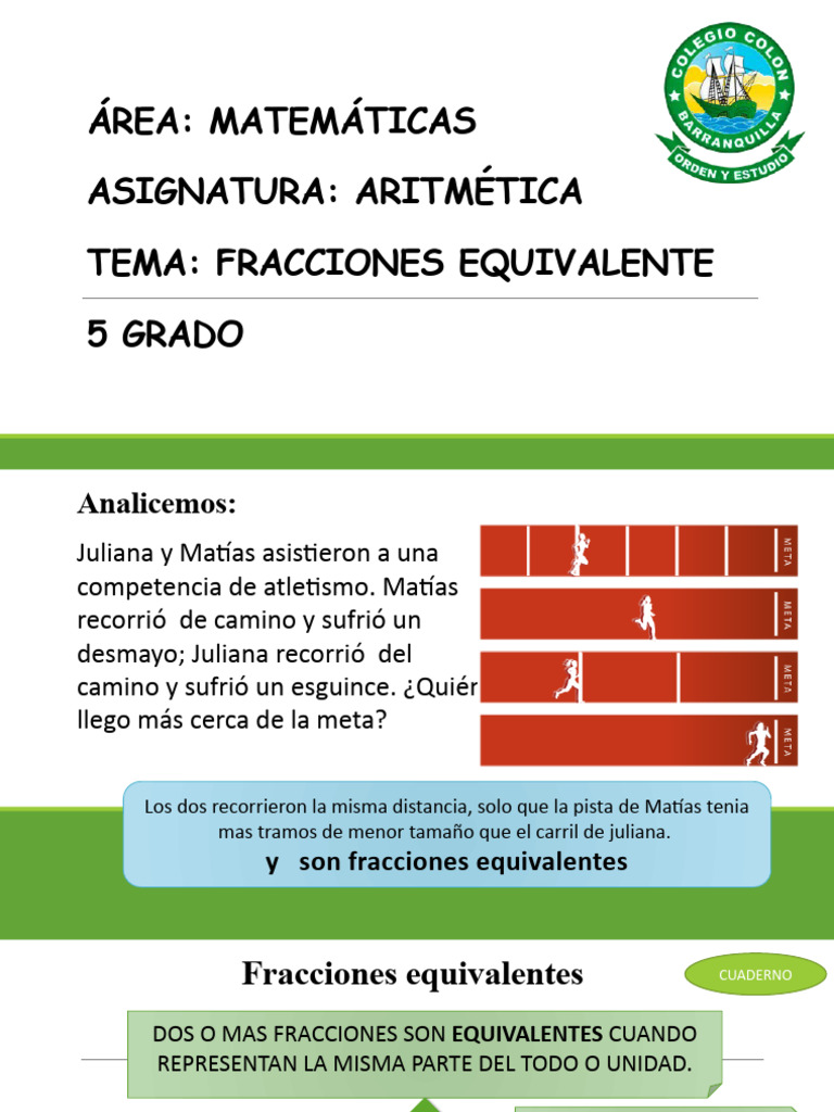 Fracciones Equivalentes 5° Grado | PDF